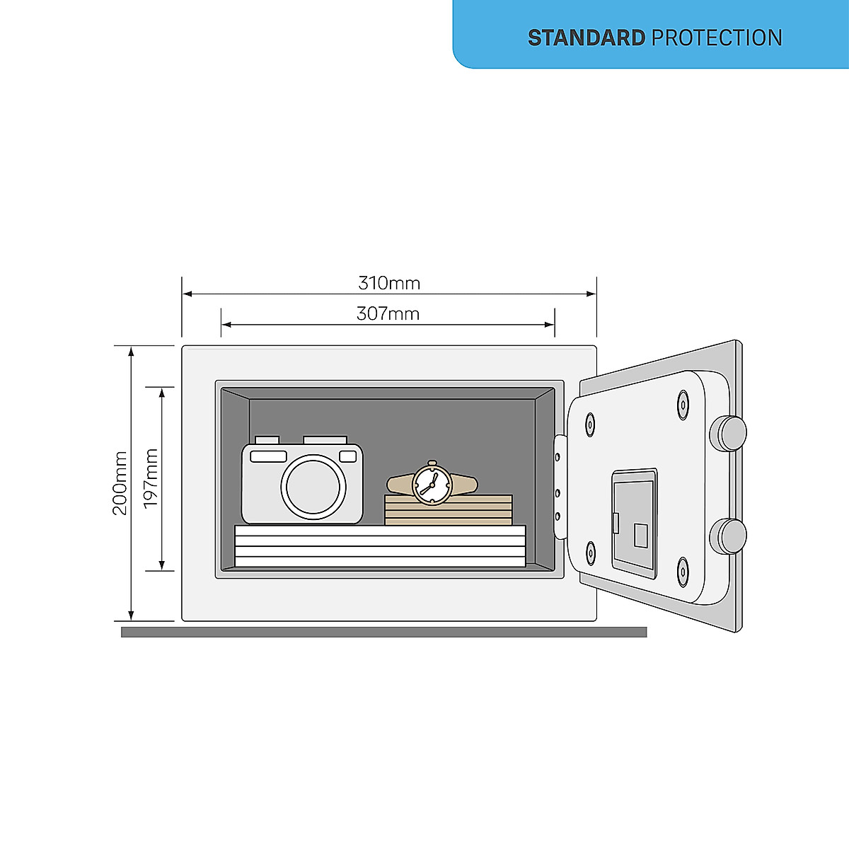 Yale Small Value Safe, Digital Keypad, LED Light Indicators, Steel Locking Bolts, Emergency Override Key, YSV/200/DB2