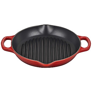 Le Creuset Enameled Cast Iron Signature Deep Round Grill, 9.75", Flame