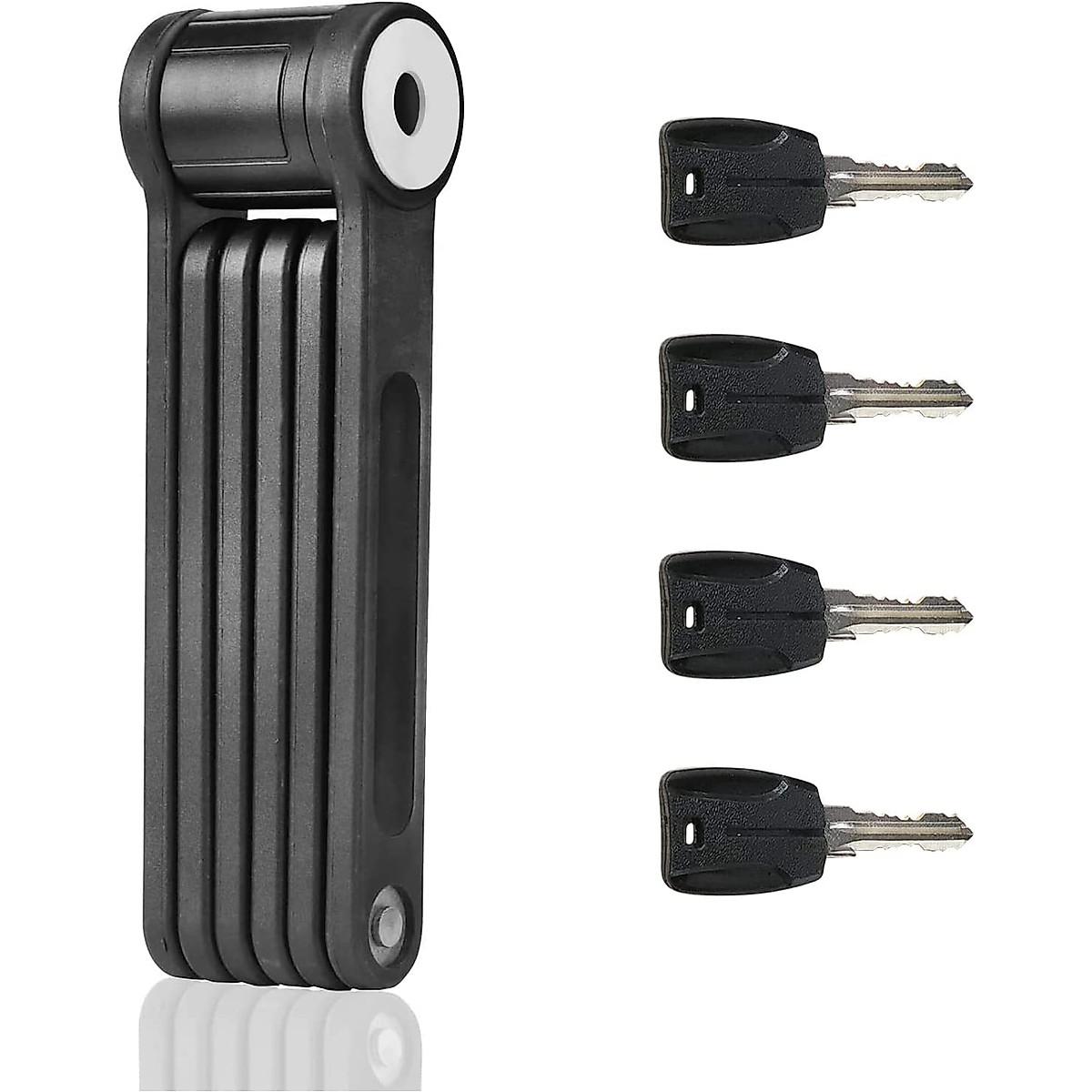 BIGLUFU Bike Lock Bicycle Scooter Motorcycle Folding Locks with 4Keys, Fold Chain Heavy Duty Alloy Steel Foldable Lock with Mounting Bracket 2pc Straps, 86cm/34 Unfolding, 1.92 lbs