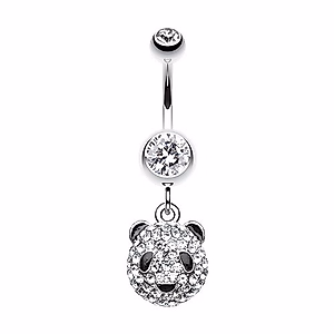 WildKlass Jewelry Precious Panda 316L Surgical Steel Belly Button Ring