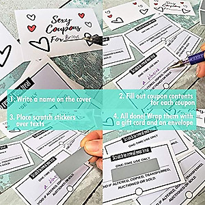 Love Coupons, Valentines Coupon book, Custom Scratch off Coupon Gifts for Him, Her, Boyfriend, Girlfriend or Couples