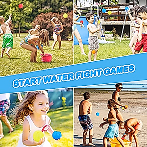 SweetAce Water Balls 12 Pack Reusable Quick Fill Water Balloons Bombs Splash Soaker Ball Summer Outdoor Indoor Water Fight Toy for Kids Backyard Pool Activity