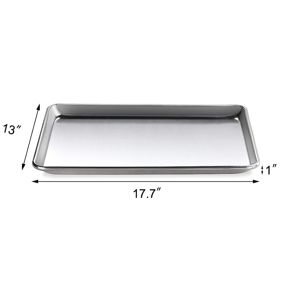 New Star Foodservice 38439 Commercial-Grade 18-Gauge Aluminum Sheet Pan/Bun Pan & Silicone Baking Mat Set, 13" L x 18" W x 1" H (Half Size)