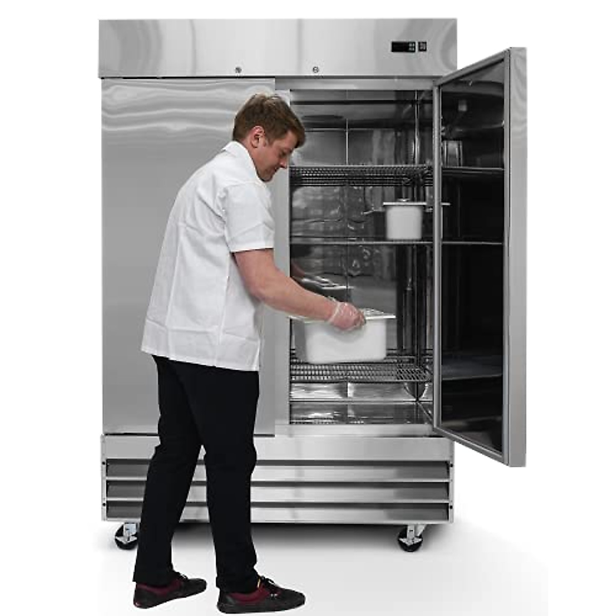 FSE 54-Inch Two Door Commercial Reach-in Freezer, 48 Cubic Feet, Stainless Steel, 115 v, (MRFZ-2D)
