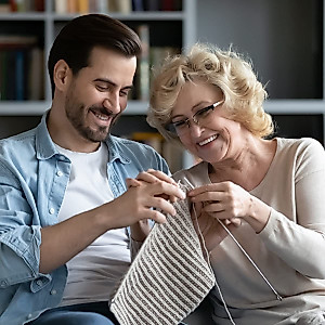 Wensdr 15 Acrylic Yarn Skeins 15 Colors x50g Colorful DIY Craft Cotton Threads and Craft Eyes,Crochet Hook Set 1640 Yards