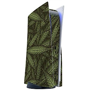 ITS A Skin Skins Compatible with Sony Playstation 5 Console Disc Edition - Protective Decal Overlay Stickers wrap Cover - gonja Leaves Pot Weed