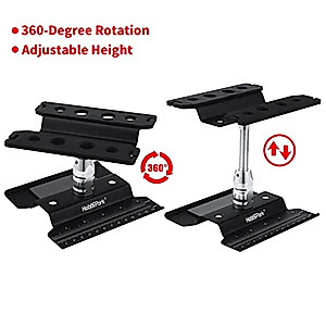 Hobbypark Aluminum RC Car Work Stand Repair Workstation 360 Degree Rotation Lift Or Lower, RC Hex Driver Tools 6-in-1 for 1/10 1/12 1/16 1/18 Scale (Black)
