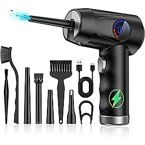 Compressed Air Dusters, Electric Air Duster Compressed Air Blower, Electric Duster for PC,Keyboard Cleaner Air Spray,Computer Air Duster Compressed Air Cleaner Kit,Air Duster 10000mAh with LED Light