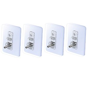 LAIGOO 4 Pcs Screw Adhesive Hook Sticker/Wall Hook Replacement for Banthroom Shelf Floating Shelves