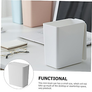OFFSCH Garbage Container Bin Tiny Trash Can Tiny Desk Trash Can Slim Trash Can Garbage Bucket Waste Basket Garbage Can Kitchen Table Garbage Container Wastebasket Office Mini White Pp