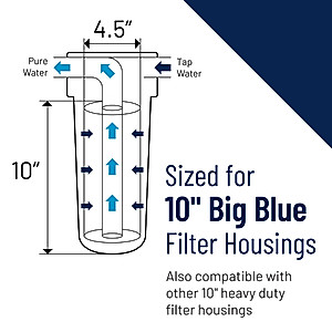 Pentair Pentek WP.5BB97P Big Blue Sediment Water Filter, 10-Inch, Whole House Polypropylene String-Wound Filter Cartridge, 10" x 4.5", 0.5 Micron