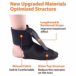 DouHeal Plantar Fasciitis Night Splint Sock, Soft Stretching Boot Splint for Sleeping, Fasciitis Support Dorsal Foot Drop Brace for Right/Left Foot, Recovery Socks, Braces (L)