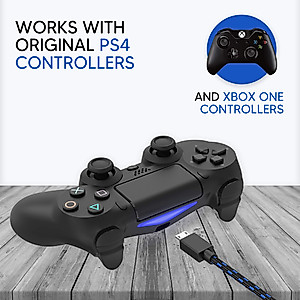 Collective Minds Strike Pack F.P.S. Dominator Controller Adapter with MODS & Paddles for PS4 | Talk Works Long Controller Charging Cable for Playstation 4