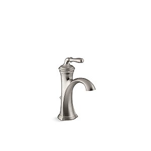 KOHLER Devonshire K-193-4-BN Single Handle Single Hole or Centerset Bathroom Faucet with Metal Drain Assembly in Brushed Nickel