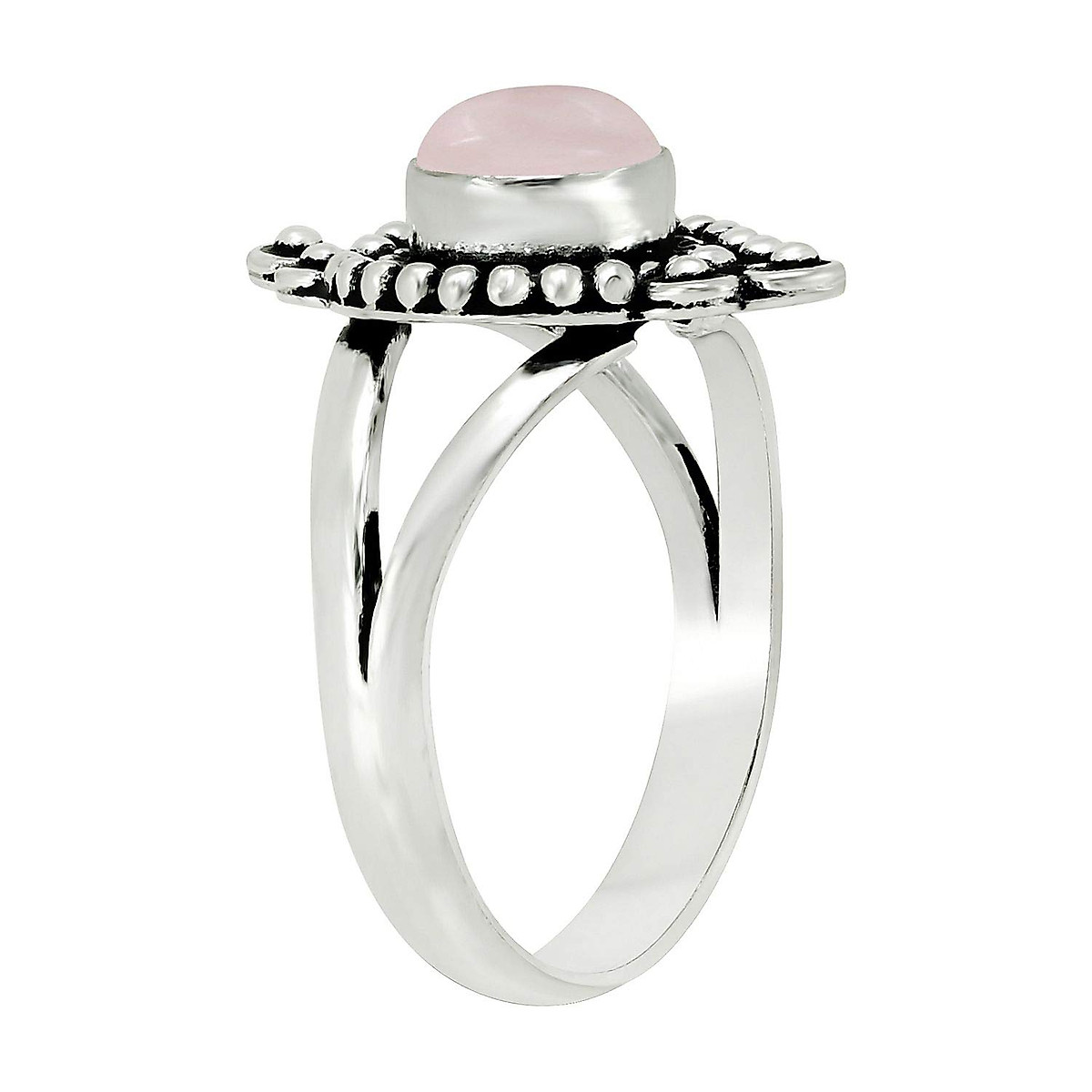 1, 80Cts Two Stone Natural Rose Quartz 925 Silver Overlay Ring Size 12 For Women, Handmade Pink Stone January Birthstone Ring Jewelry Gift For Her