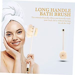 Healeved 2pcs Long Handle Bath Brush Scrub Sponges Brush Cleaner Body Wash Sponge Shower Loofah Scrubber Back Scrubber Bath Mesh Sponge Dual-Sided Bath Brush Shower Brush Back Scrubbers One