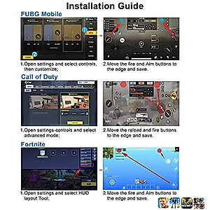 YEVIOR [1 Pair ] Mobile Game Controller Trigger for iPhone Android, PUBG Cellphone Gaming Joystick 4 Fingers Operation, with Sensitive Shoot Aim Keys for Fornite/Knives Out/Rules of Survival