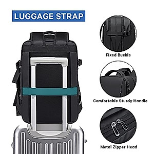 BANGE Travel Backpack, Carry On Backpack Durable Convertible Duffle Bag Fit for 17.3 Inch Laptop for Men and Women (35LBlack(with3 cubes), Mudiem)