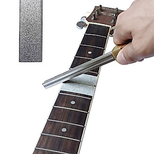 4th Generation Upgrated Baroque Guitar Fret Crowning File with 3 Crowning Grooves and 1 Full Grit Side & Luthier Leveling Dressing Tool Suitable for Electric Acoustic Guitar,Ukulele,Bass,Banjo etc