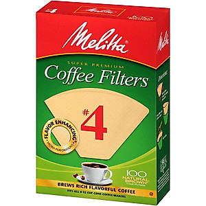 Melitta #4 Coffee Filters, Natural Brown, 2 Pack of 100 Filters.