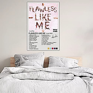 R-timer Lucki Poster Flawless Like Me Album Cover Poster Music Poster Decorations Paintings Retro Poster Canvas Wall Art for Living Room Bedroom Gift Unframed (12x18inch(30x45cm))