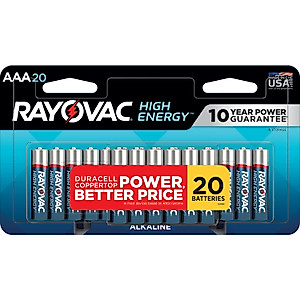 Rayovac AAA Batteries, Alkaline Triple A Batteries (20 Battery Count)