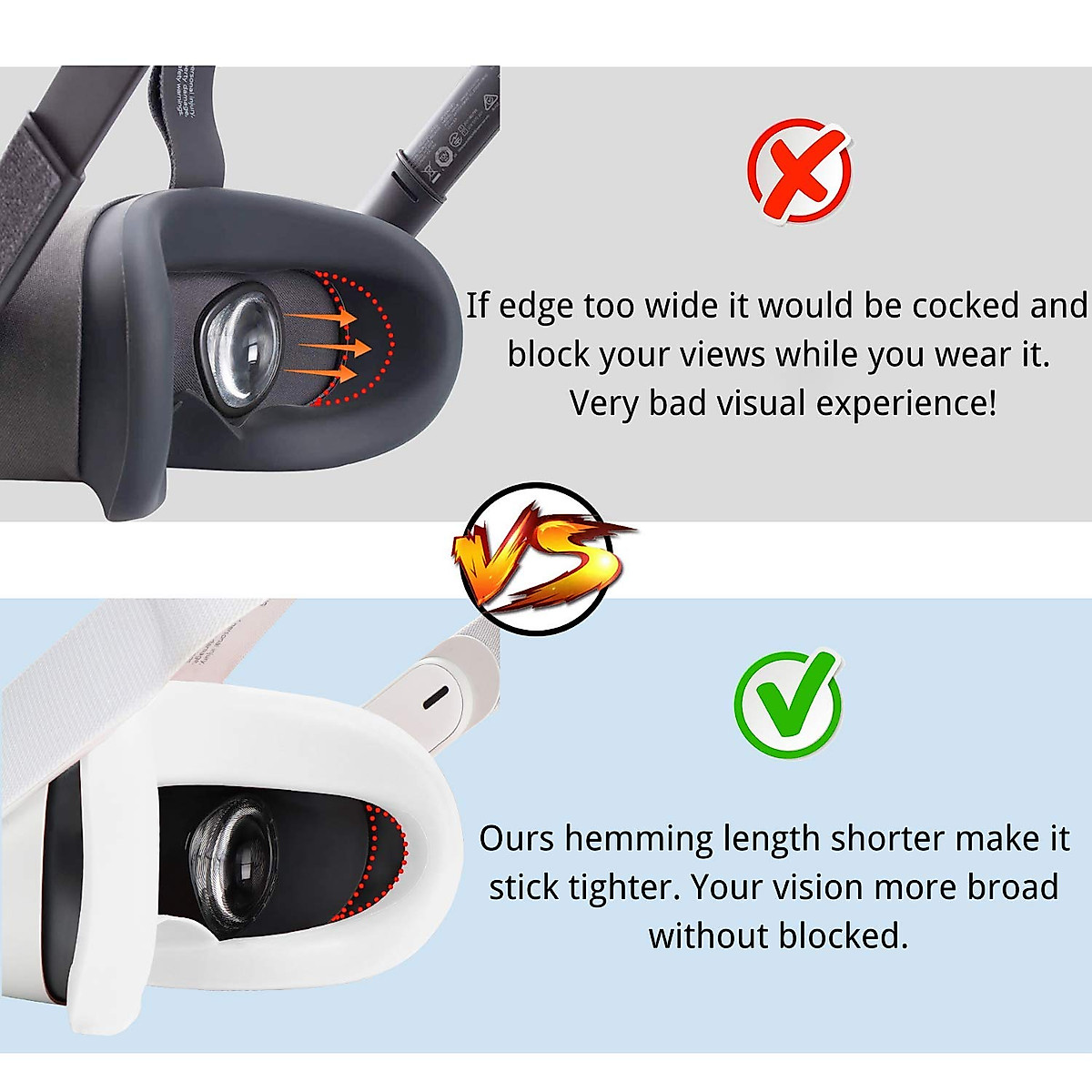 VR Face Silicone Cover Mask Combo with Protective Lens Cover for Quest 2 Headset Face Pad Cushion Accessories Set Sweatproof Lightproof by X-super Home (White, Quest 2)