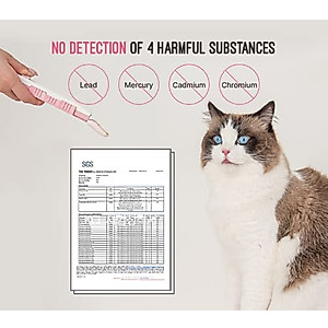 ADDY & PLUSY PHERMES ONECHU Sliding Cat Strip Squeeze Spoon Paste Cat Snack, Liquid Snack/Cat Strip Spoon Pet Snack Spoon (Pink)