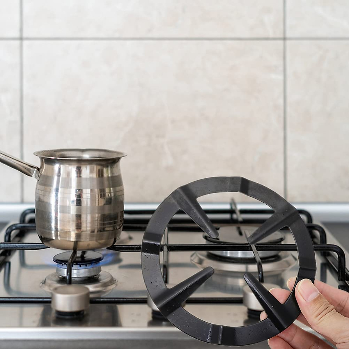 Kichvoe 3pcs Gas Stove Tripod Daily Use Pot Support Iron