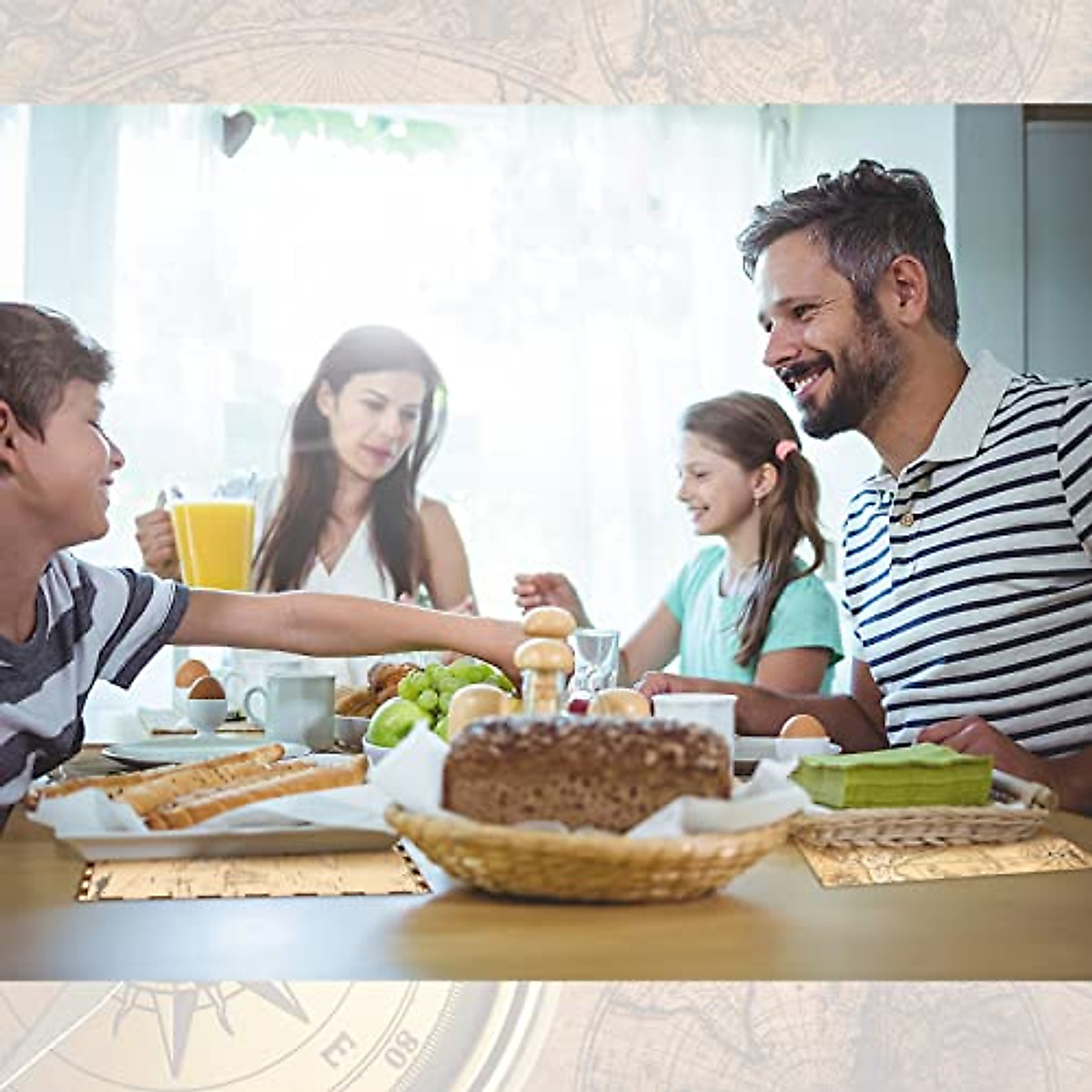 Vintage World Map Disposable Placemats - 50 Pack