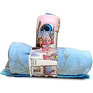 DIISNEY Disney Frozen Princess Anna, Elsa and Olaf Snowflakes and Castle Throw Blanket (Anna and Elsa)