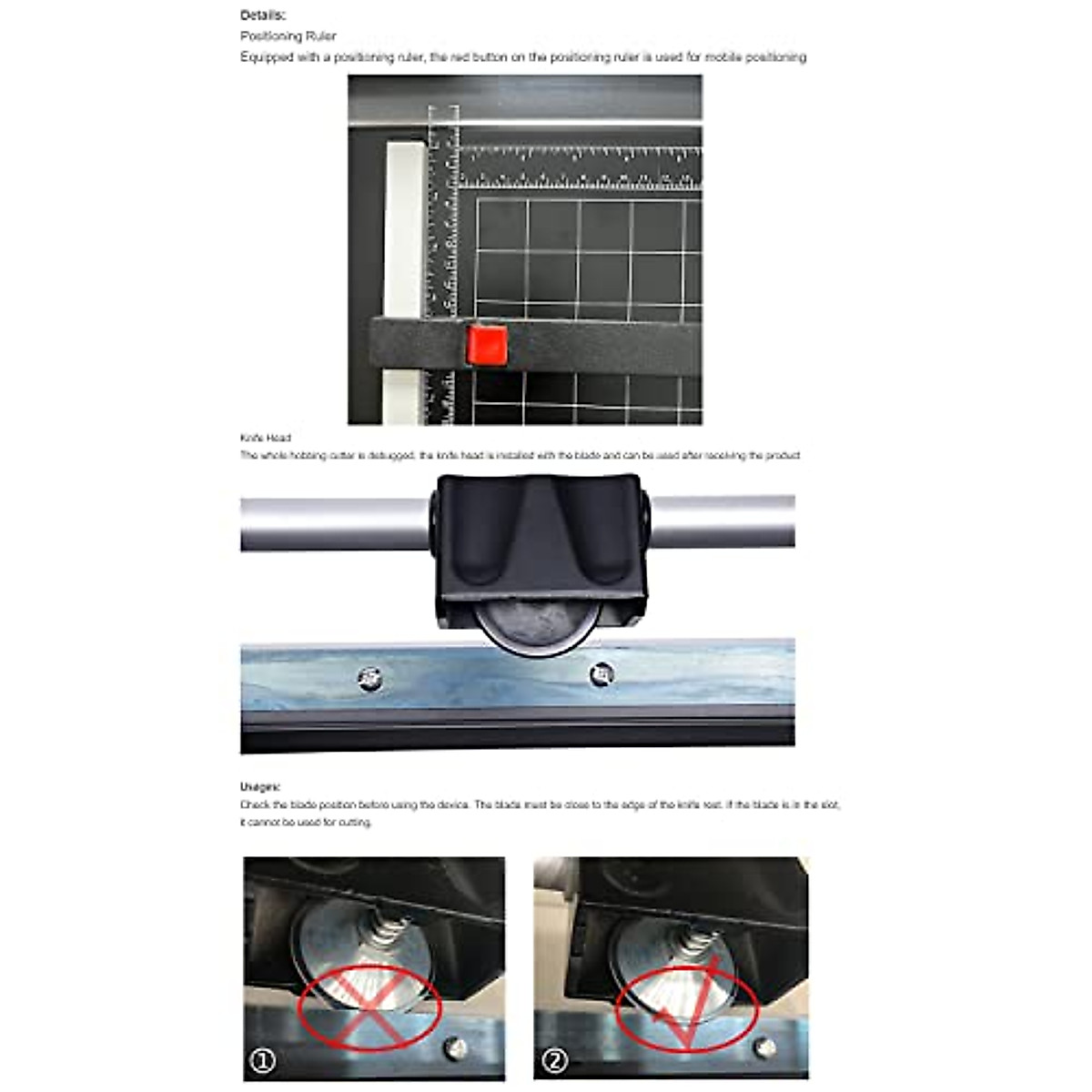 US Stock - 24 Inch Manual Precision Rotary Paper Trimmer, Sharp Photo Paper Cutter, Rotary Paper Cutter Trimmer