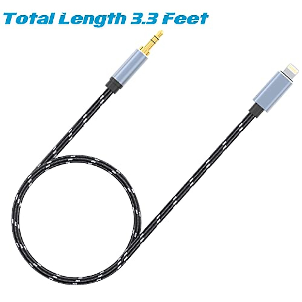 WORLDBOYU Lightning to 3.5mm Audio Cable iPhone Headphones Jack Lightning Aux Cord Compatible with iPhone 14 13 12 11 XS X 8 7 6 iPad iPod for Car Home Stereo, Speaker, Headphone(3.3FT), black