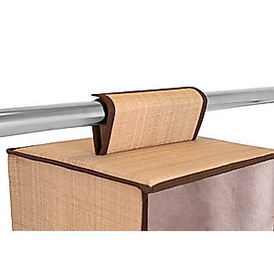 Internet's Best Hanging Closet Organizer - 6 Shelf - Clothing Sweaters Shoes Accessories Storage - Brown - College Dorm Kids Room Essential - Beige