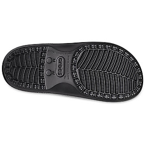 Crocs Unisex Men's and Women's Baya Two-Strap Slide Sandals, Black, Numeric_12 US