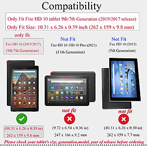 UUcovers for Kindle Fire HD 10 Case 9th/7th Generation (2019/2017) 10.1 inch with Stylus Pencil Holder/Card Slots/Folio Stand PU leather Magnetic Smart Wallet Cover [Auto Wake/Sleep], Oil Painting Owl