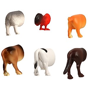 Kikkerland Farm Animal Butt Magnets, Set of 6 (MG26)