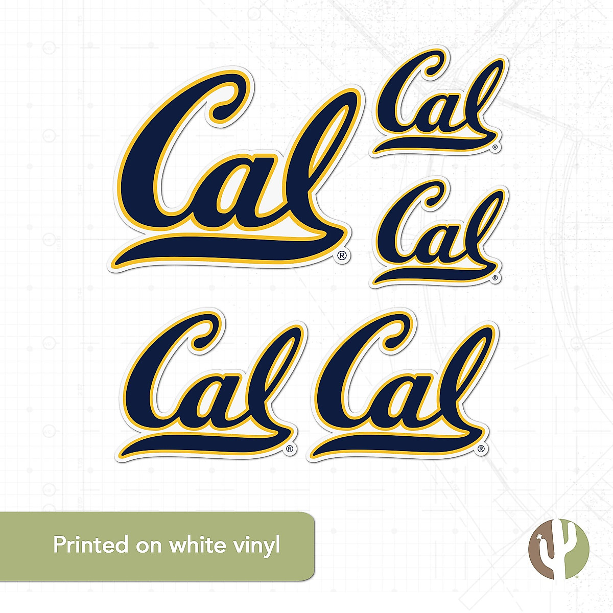 Desert Cactus University of California Berkeley Sticker Golden Bears Cal UC Vinyl Decals Laptop Water Bottle Car Scrapbook T3 (Type 3-2)
