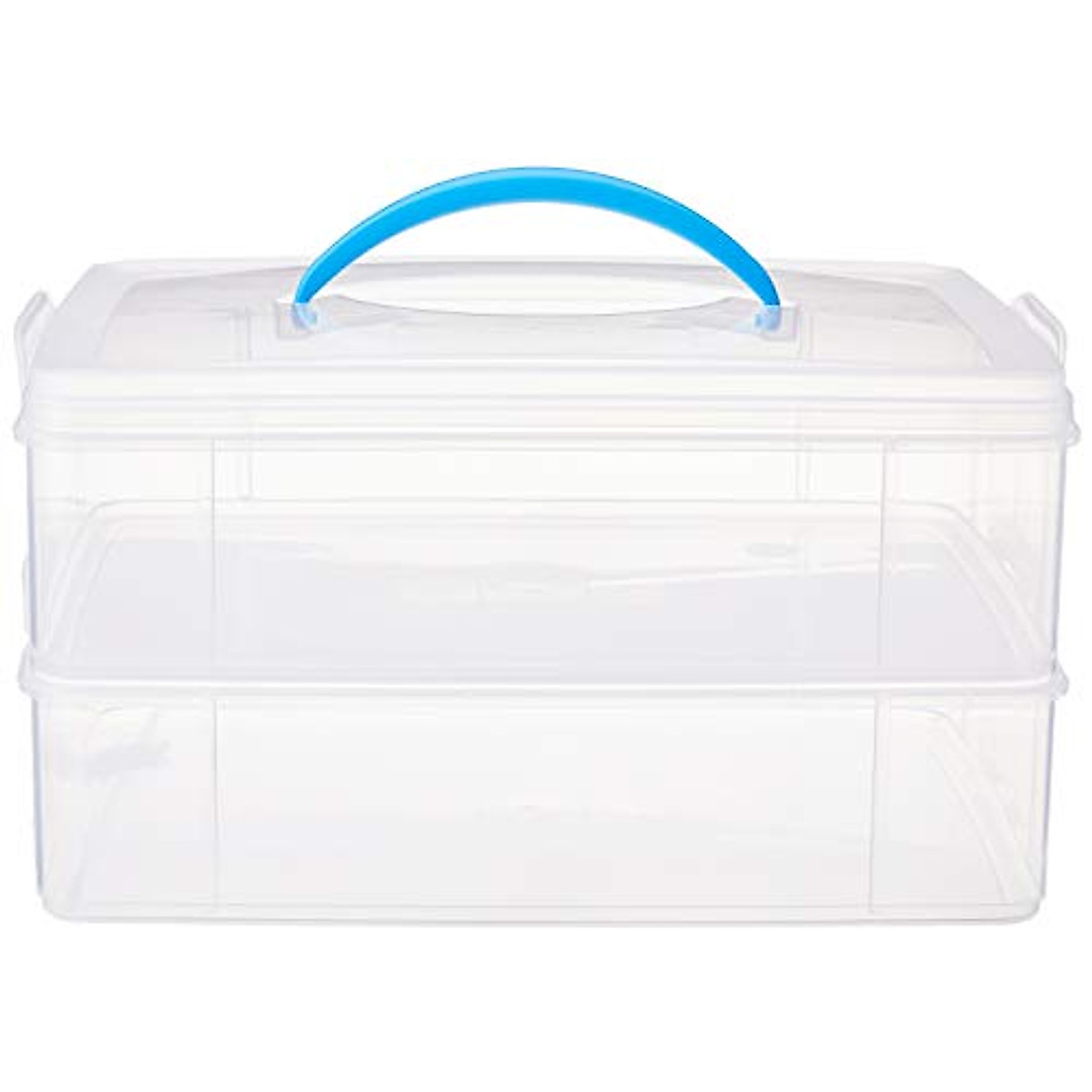 Snapware Snap 'N Stack Portable Storage Bin for Tools and Craft, 14.1 x 10.5-Inch Clear BPA-Free Container, Tool Box with Stackable Trays, Microwave, Freezer and Dishwasher Safe
