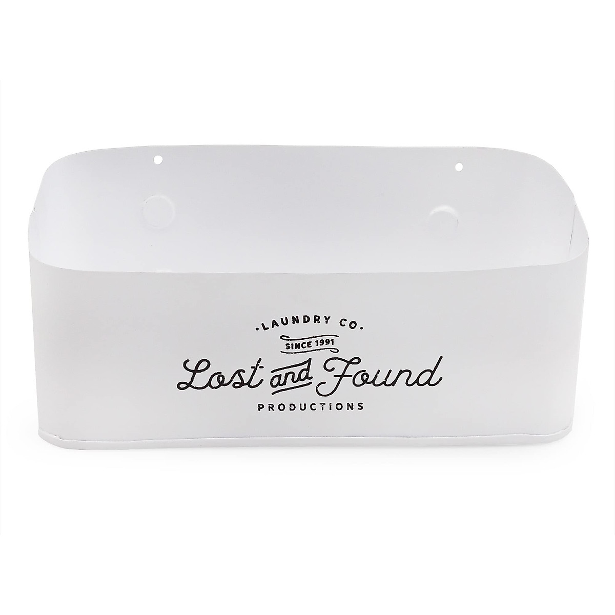AuldHome Design Laundry Lost and Found Pocket Treasures Holder (White), Magnetic/Wall-Mounted Bin for Lost Coins