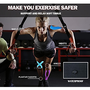 Scientific Cotton Rayon Fiber Kinesiology Tape, 16' Length x 2" Width,Latex-Free Athletic Tape Designed to Boost Athletic Performance, Reduce Muscle Pain, Ease Inflammation (Nude)