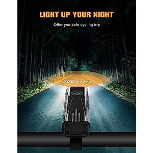 Cuvccn 1200 Lumen Bike Lights 360° Rotation, Bike Headlight Taillight Rechargeable, Bicycle Light Front & Back Aluminum Power Bank Function, IPX5 Waterproof Bike Light for Night Riding 5+5 Light Modes