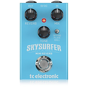 TC Electronic SKYSURFER MINI REVERB Studio-Quality Reverb with 3 Award Winning TC Electronic Algorithms, now with a Compact Footprint