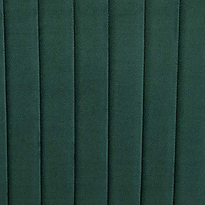 GIA Furniture Home Series Mid-Century Modern Armless Velvet Loveseat with Stripe Back, Love Seat, Green