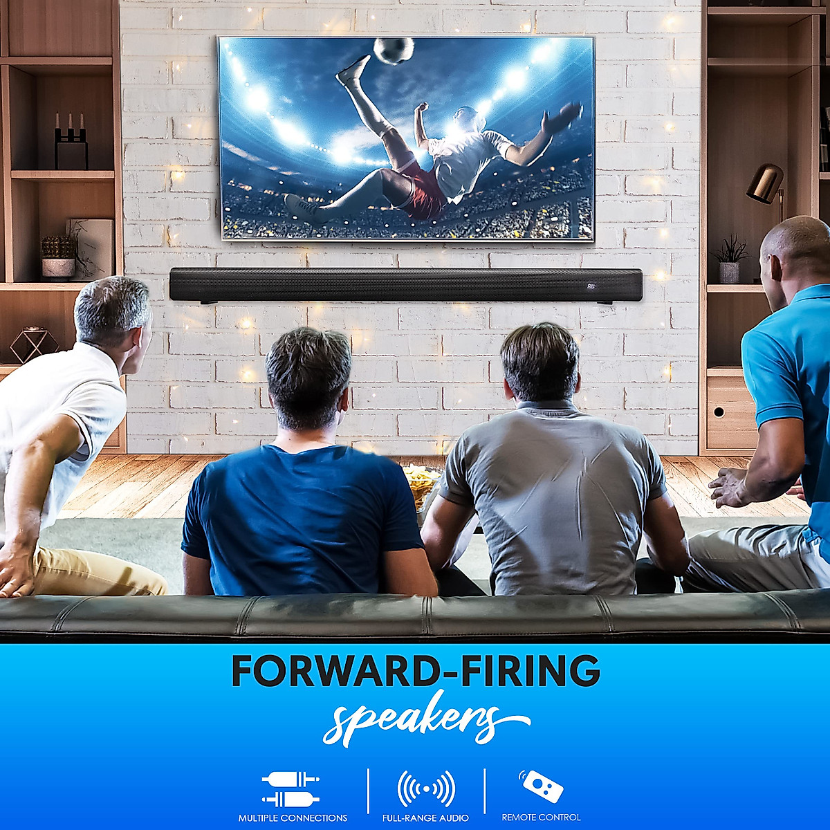 Pyle TV Speaker - Quality Audio Soundbar for TV with Bluetooth, Support 4K & HDMI TV's, Wall Mountable, 32" w/Remote Control, Coaxial & RCA Cables, Class D Stereo Power Digital Amplifier - PSBV30BT