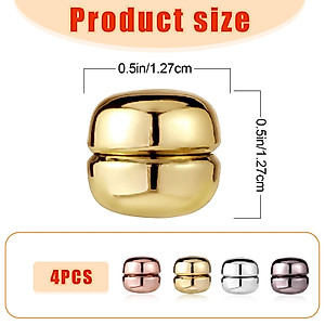 4pcs Hijab Magnetic Pins, Multi-Use Strong Hijab Magnets Pinless Brooch Round Style No-Snag Scarf Clasp for Women Clothes Shirts Scarves (Plating)