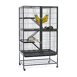 Prevue Pet Products 485 Feisty Ferret Home with Stand, Black Hammertone