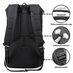 KAUKKO Travel Laptop Backpack Outdoor Rucksack Causal backpack Fits 15.6"(Nylon Black)