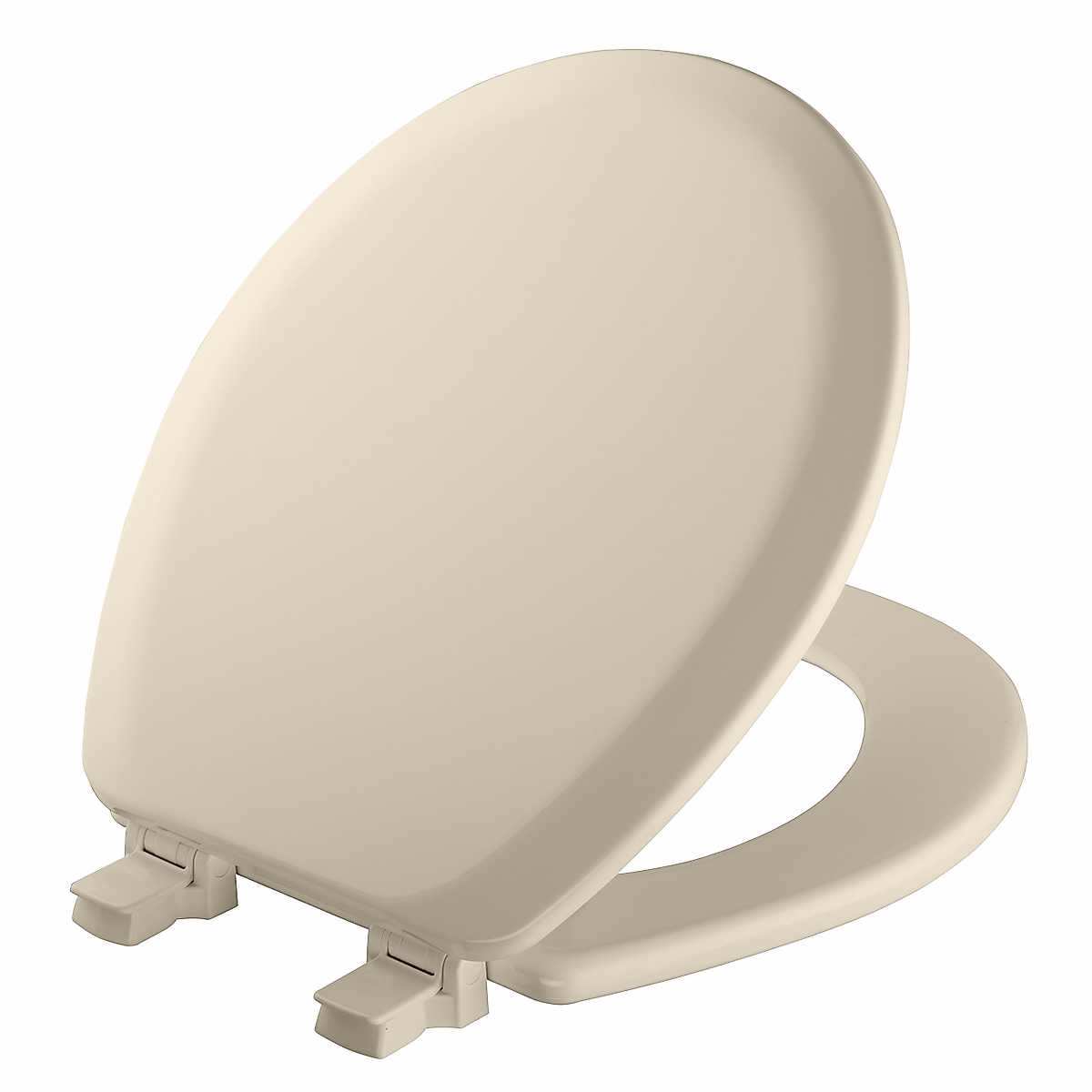 MAYFAIR 41EC 346 Cameron Toilet Seat will Never Loosen and Easily Remove, ROUND, Durable Enameled Wood, Biscuit/Linen
