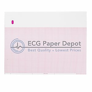 GE Compatible 9402-024 Generic ECG Paper 5 Packs, Z-Fold, Red Grid, 8.44" x 11"